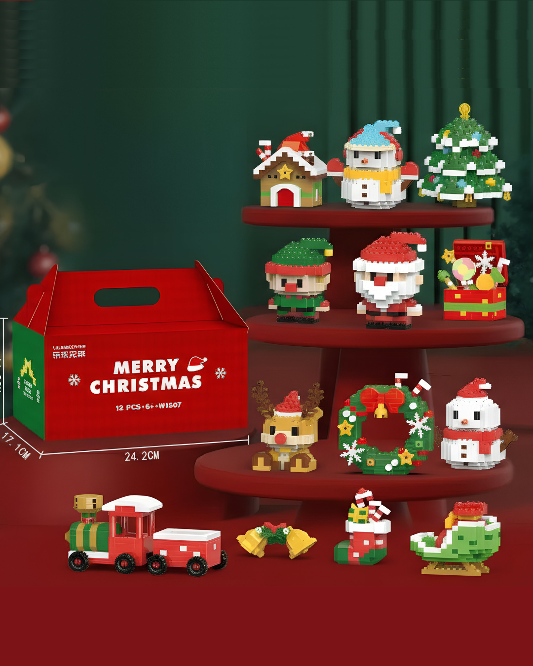 3D Christmas Building Block 12 Pcs Set – BuzzinGifts